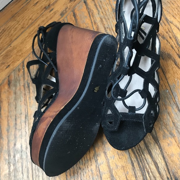 Shellys London | Shoes | Shellys London Platform Lace Up Wedge | Poshmark